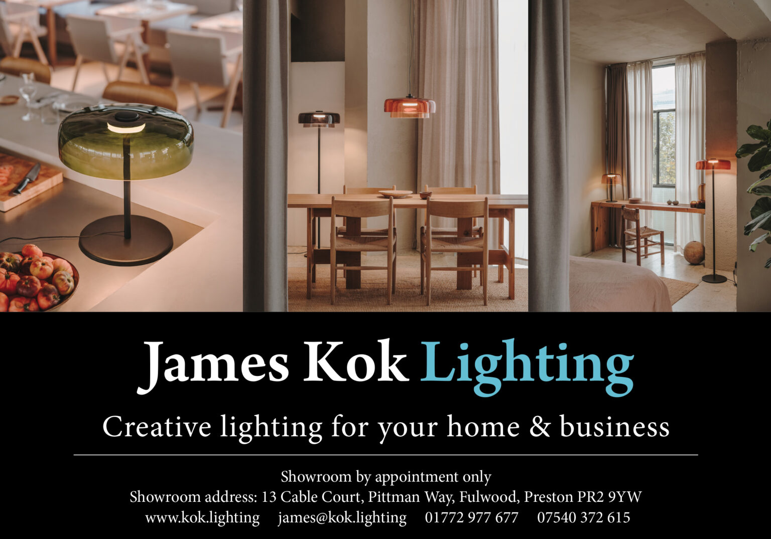 Advert in LIVE Magazines September 2023 - James Kok Lighting